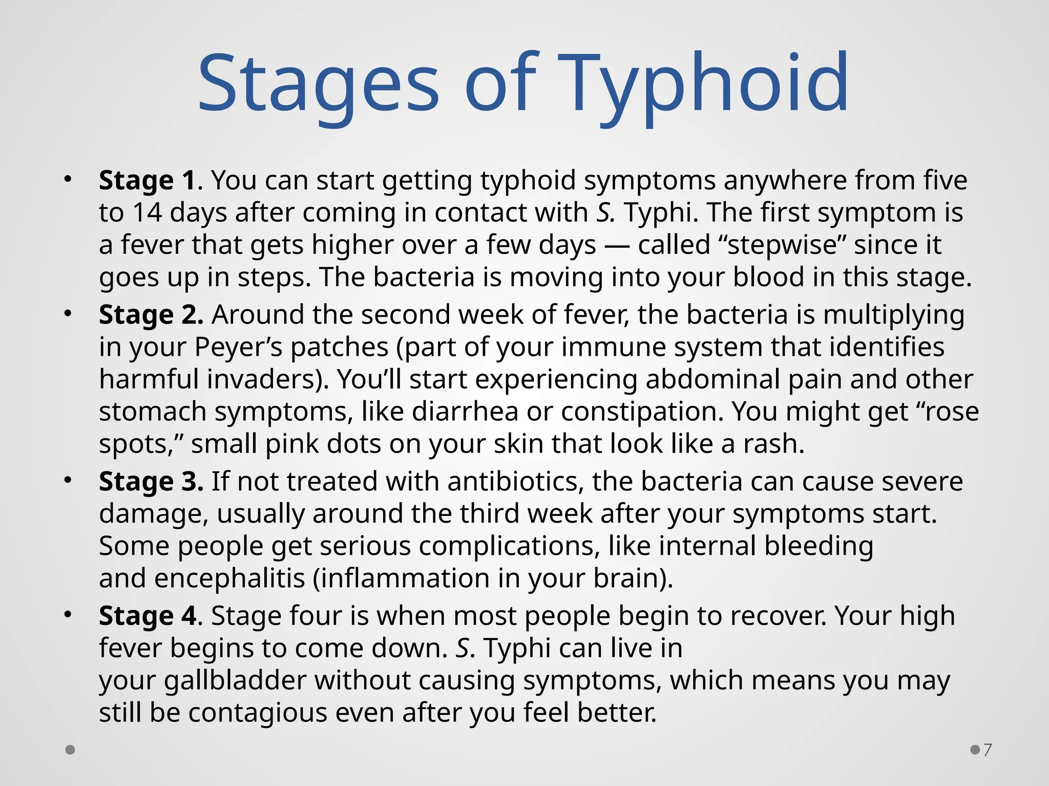 Typhoid fever.( Agent,Characteristics,Cause,Symptoms,Dignosis,Treatment ...