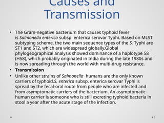 Typhoid fever.( Agent,Characteristics,Cause,Symptoms,Dignosis,Treatment ...