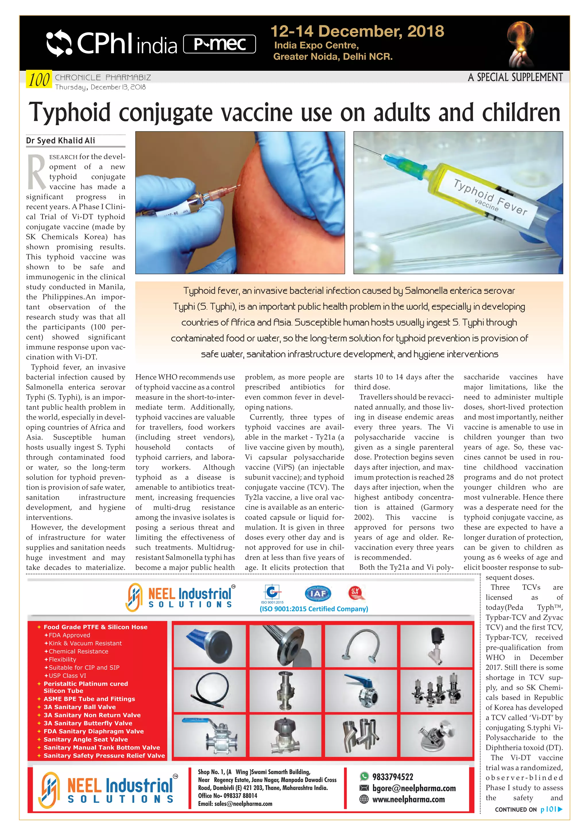 Typhoid conjugate vaccine use on adults and children | PDF