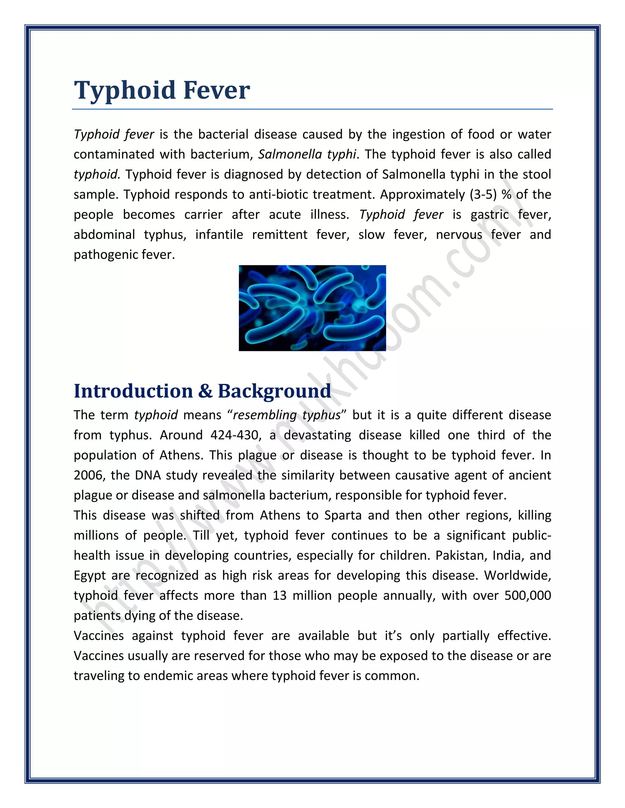 Typhoid Fever | SurgicoMed.com