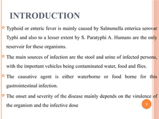 TYPHOID FEVER SYmptoms,diagnosis and treatment | PPTX