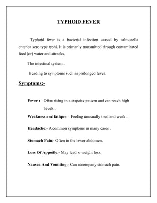 TYPHOID fever and the causes of the thyroid fever | PDF