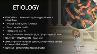 Typhoid fever overview | PPTX