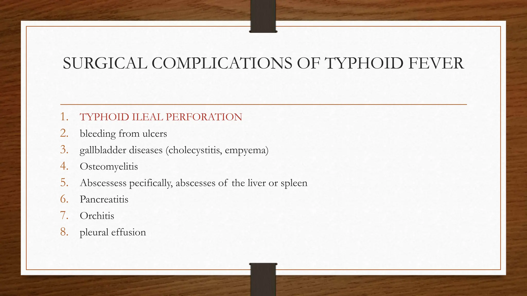 TYHOID ILEAL PERFORATION, COMPLICATIONS AND MANAGEMENT | PPTX
