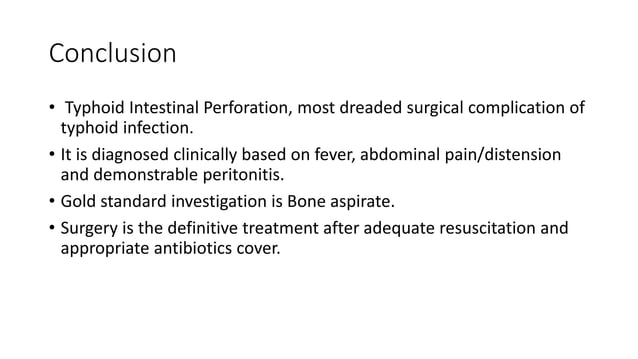 TYPHOID INTESTINAL PERFORATION | PPTX | Infectious Diseases | Diseases ...