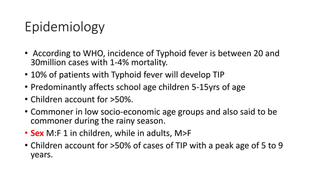 TYPHOID INTESTINAL PERFORATION | PPTX | Infectious Diseases | Diseases ...