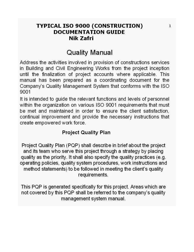 Typical qms-construction-docs | PDF