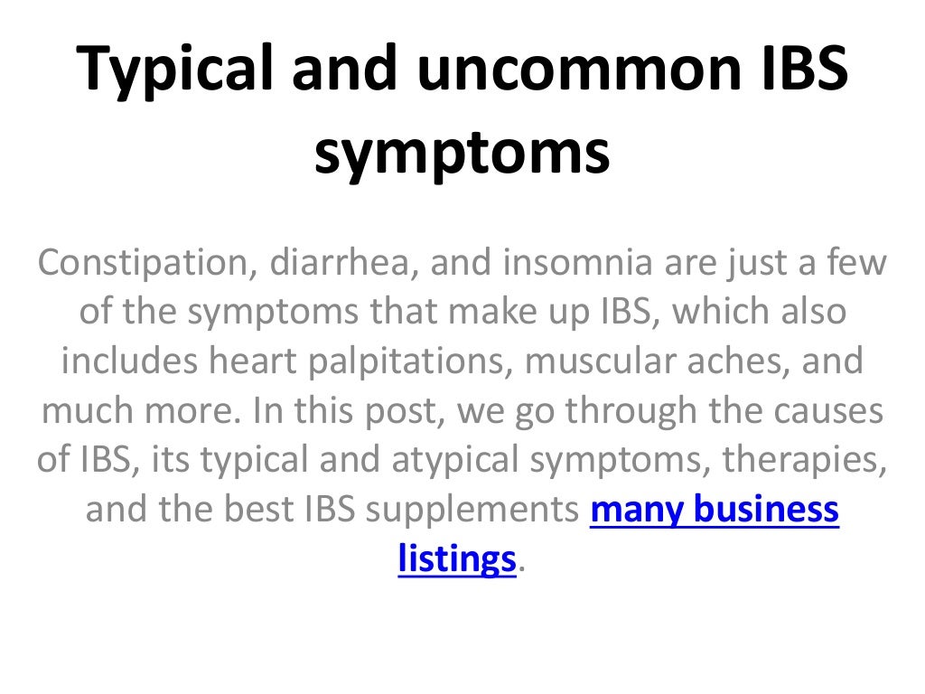Typical and uncommon IBS symptoms | PPTX