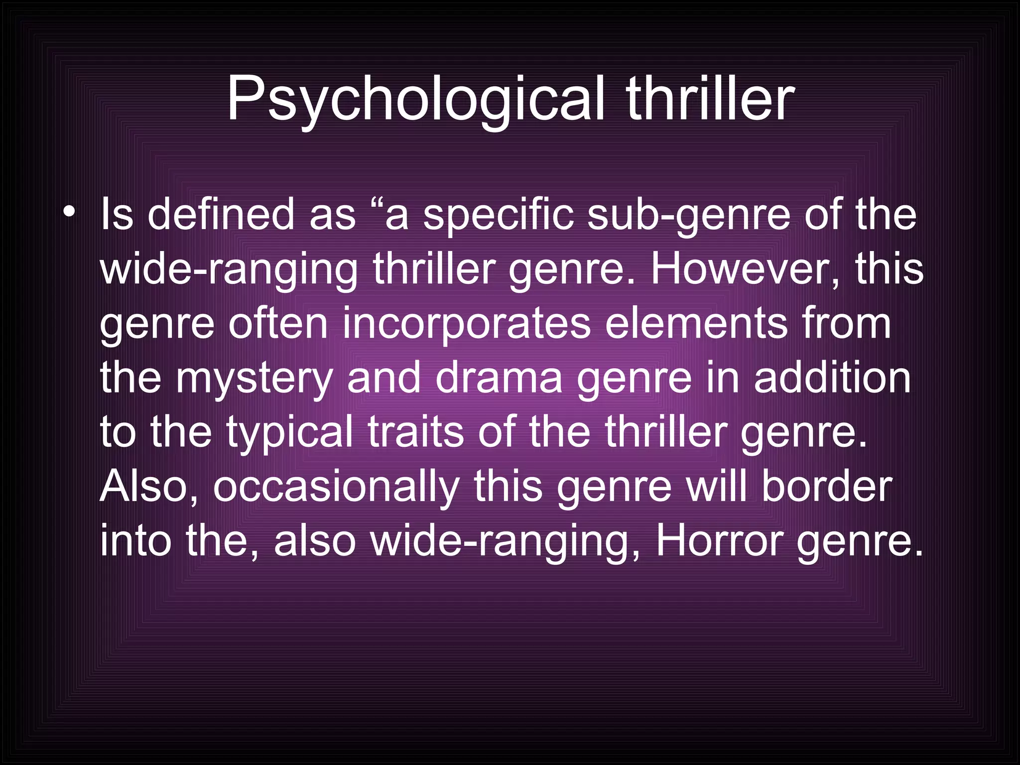 Typical Characters In Thrillers | PPT