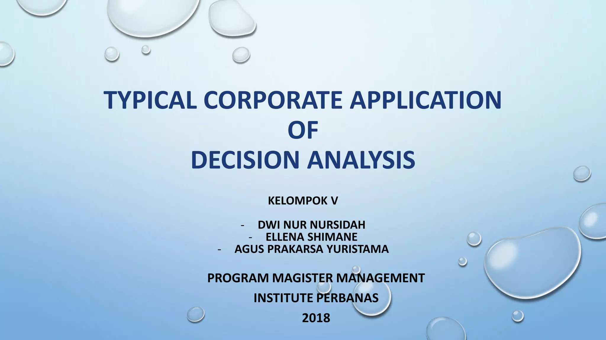 Typical Corporate Applications of Decision Analysis | PDF