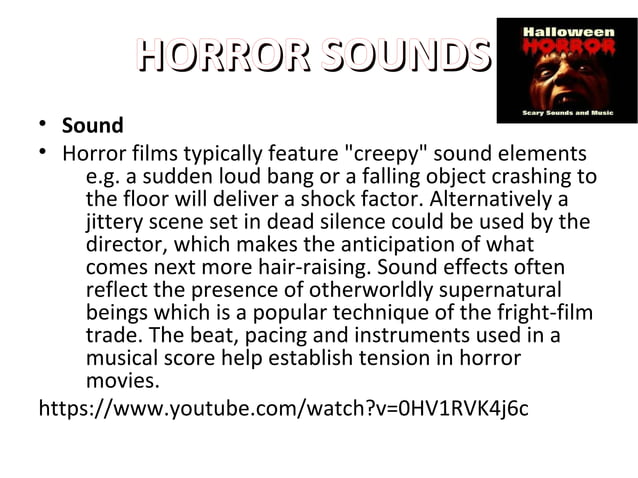 Typical horror characteristics | PPT