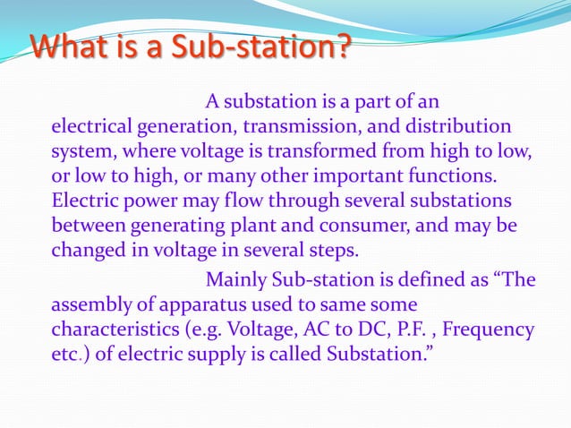 Typical layout of a Sub-Station | PPSX