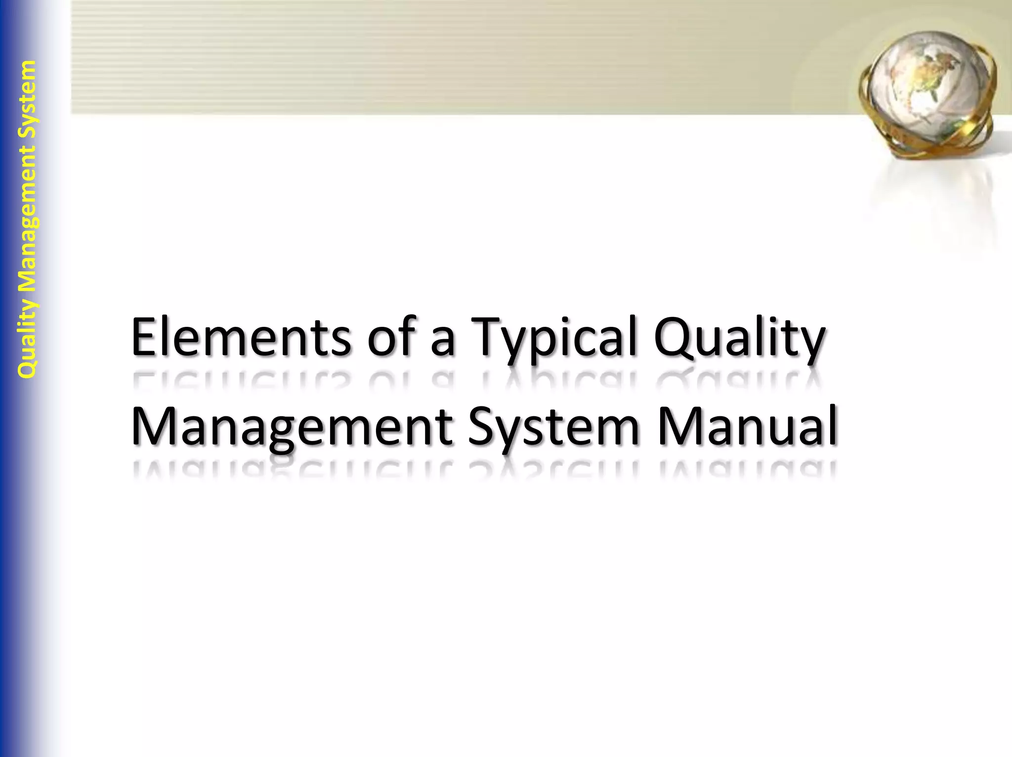 Typical Quality Management System Based On Iso 9001 2008 | PPTX