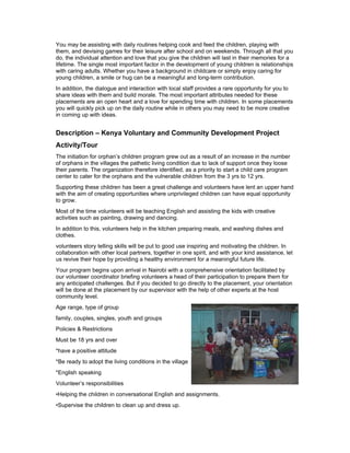 VOLUNTEERS TYPICAL ACTIVITIES | DOC