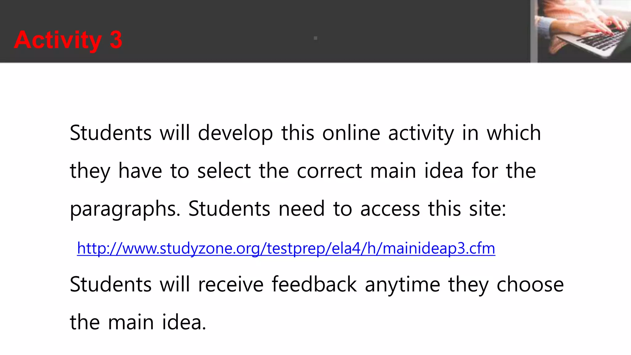 Identifying the Main Idea. with examples | PPTX