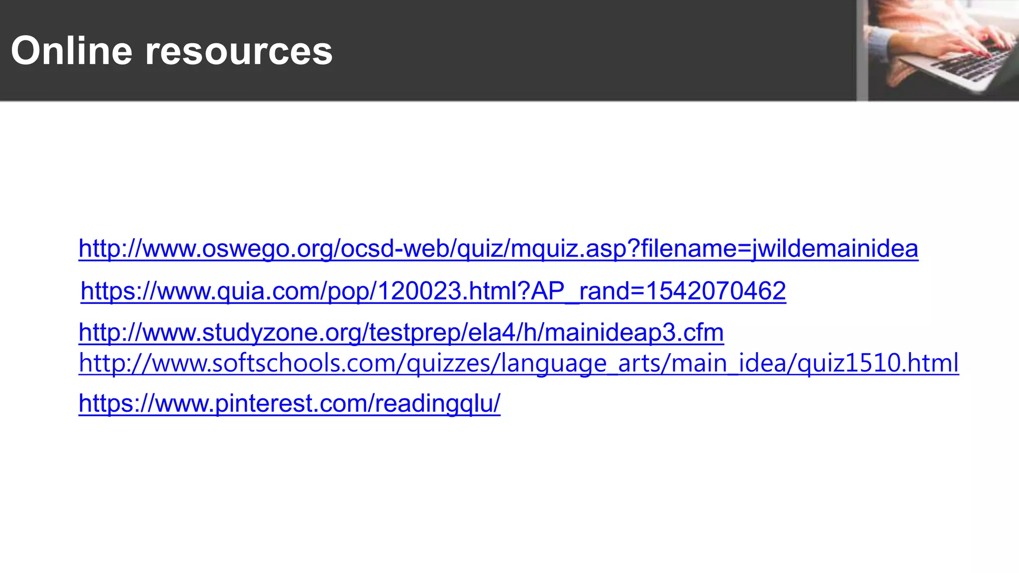Identifying the Main Idea. with examples | PPTX