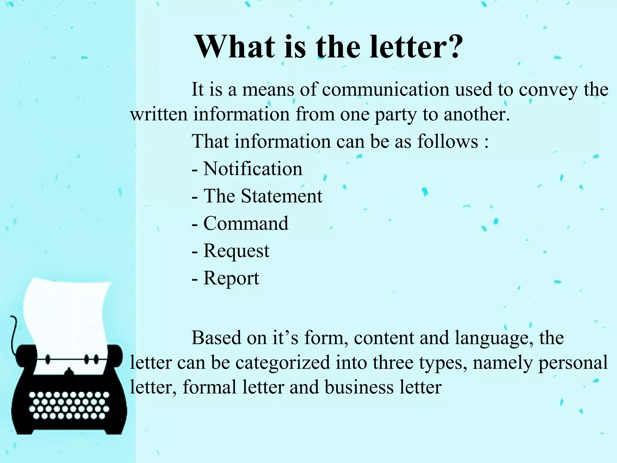 Typing a letter | PPT