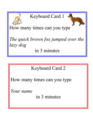 Typing Card Activities | DOC