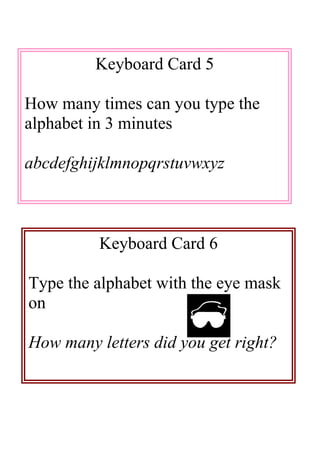 Typing Card Activities | DOC