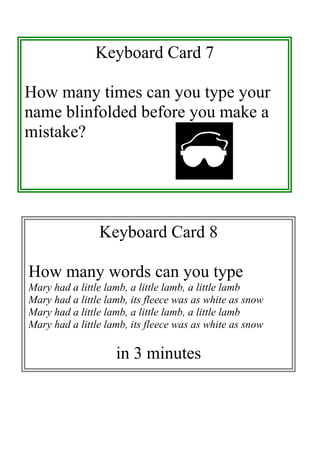 Typing Card Activities | DOC