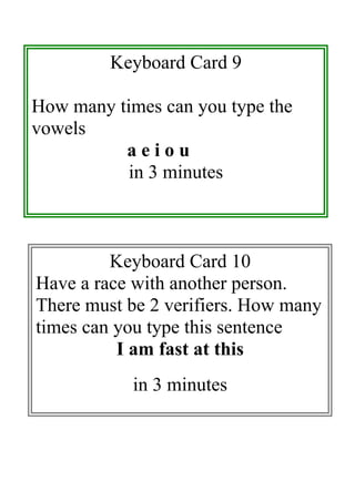 Typing Card Activities | DOC