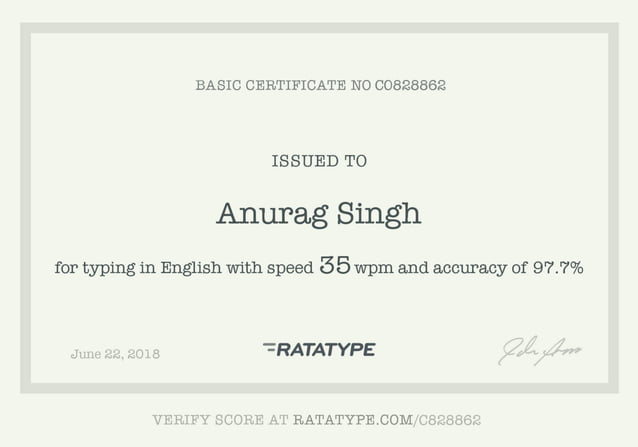 English Typing Certificate | PDF
