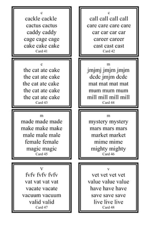 Typing Practice Cards 64 | DOC