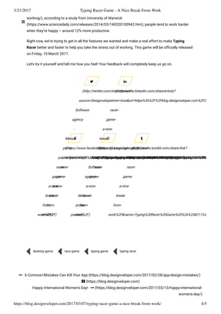 Typing racer game - a nice break from work | PDF