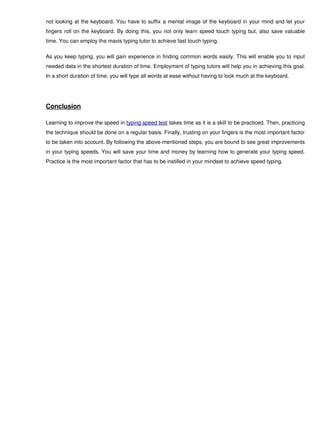 Typing speed test | PDF