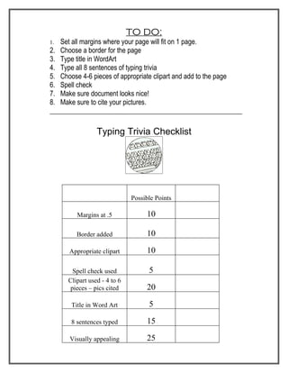 Typing Trivia -Keyboarding Practice | DOC