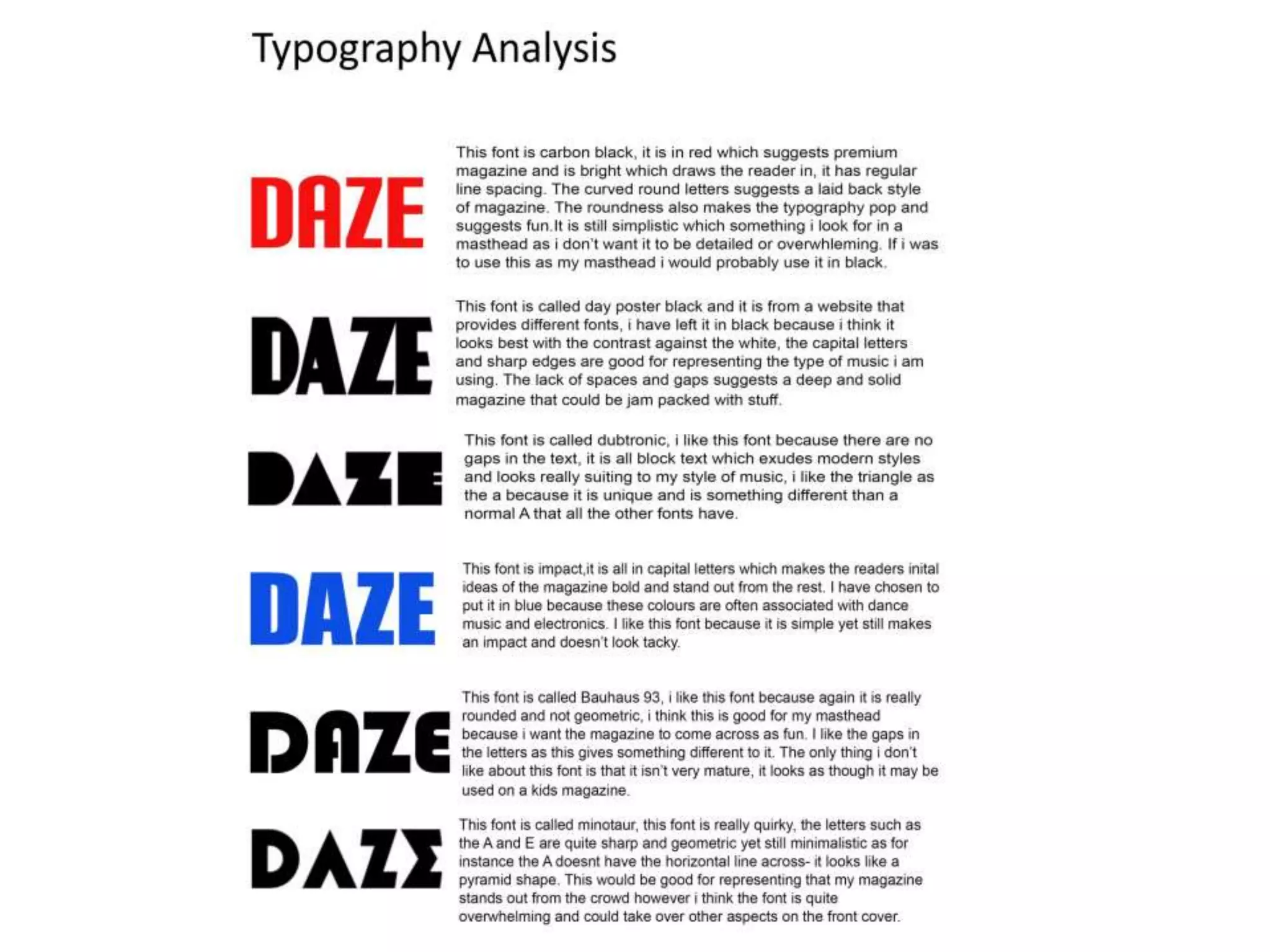 Typography Analysis | PPTX