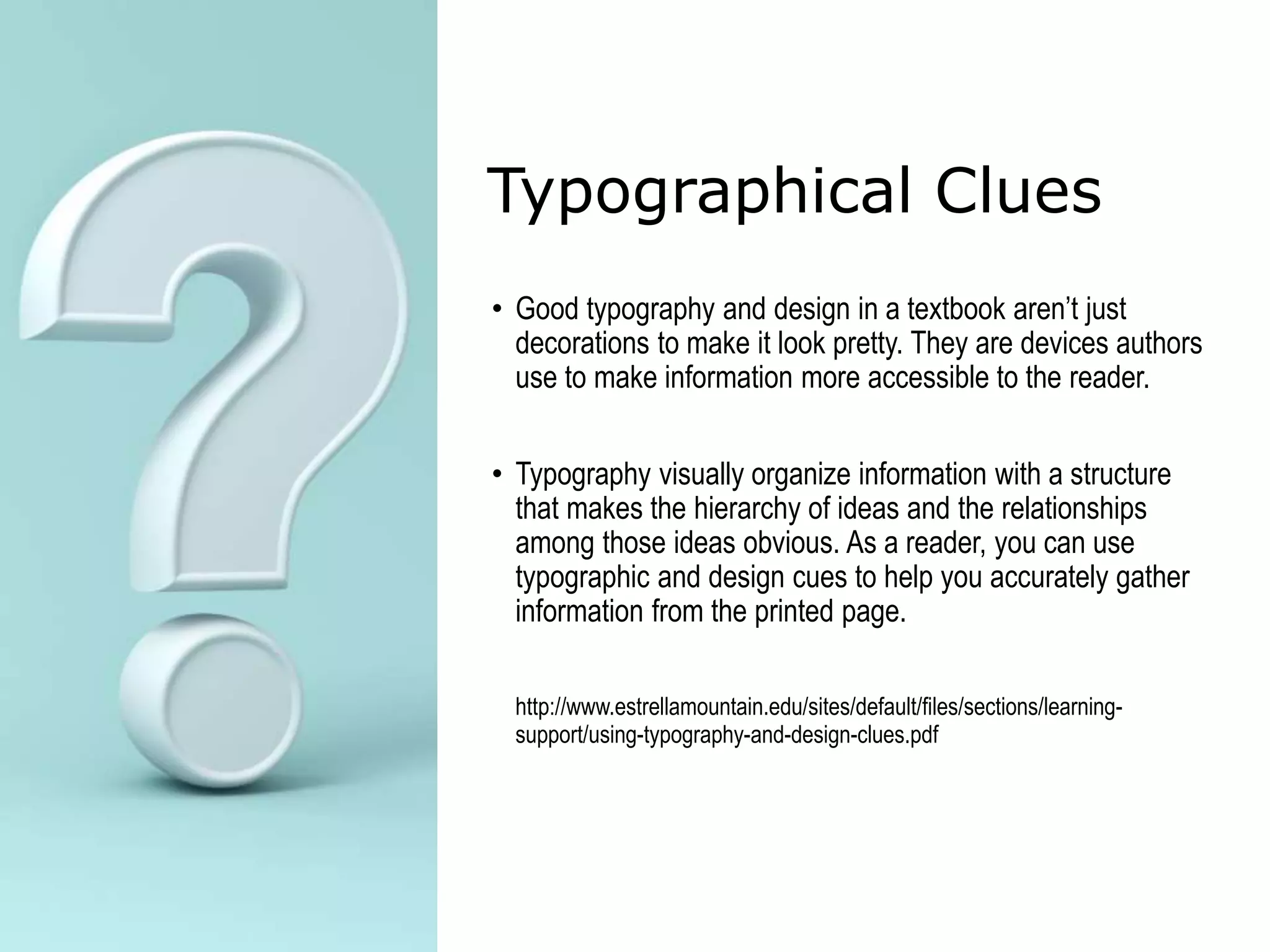 Typographical clues and punctuation marks | PPTX