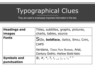 Typographical clues and punctuation marks | PPTX