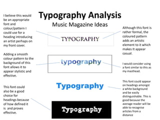 Typography Analysis | PPTX