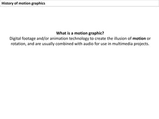 Typography and Motion Graphics | PPT