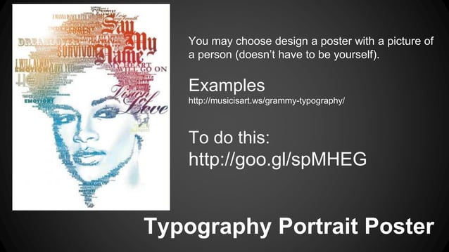 Typography object portrait posters | PPTX