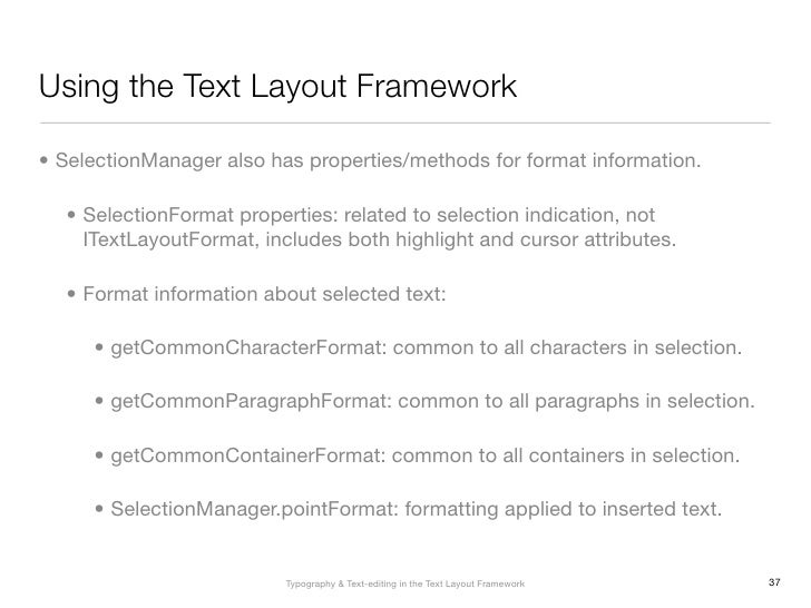 Typography + Text Editing in the Text layout Framework