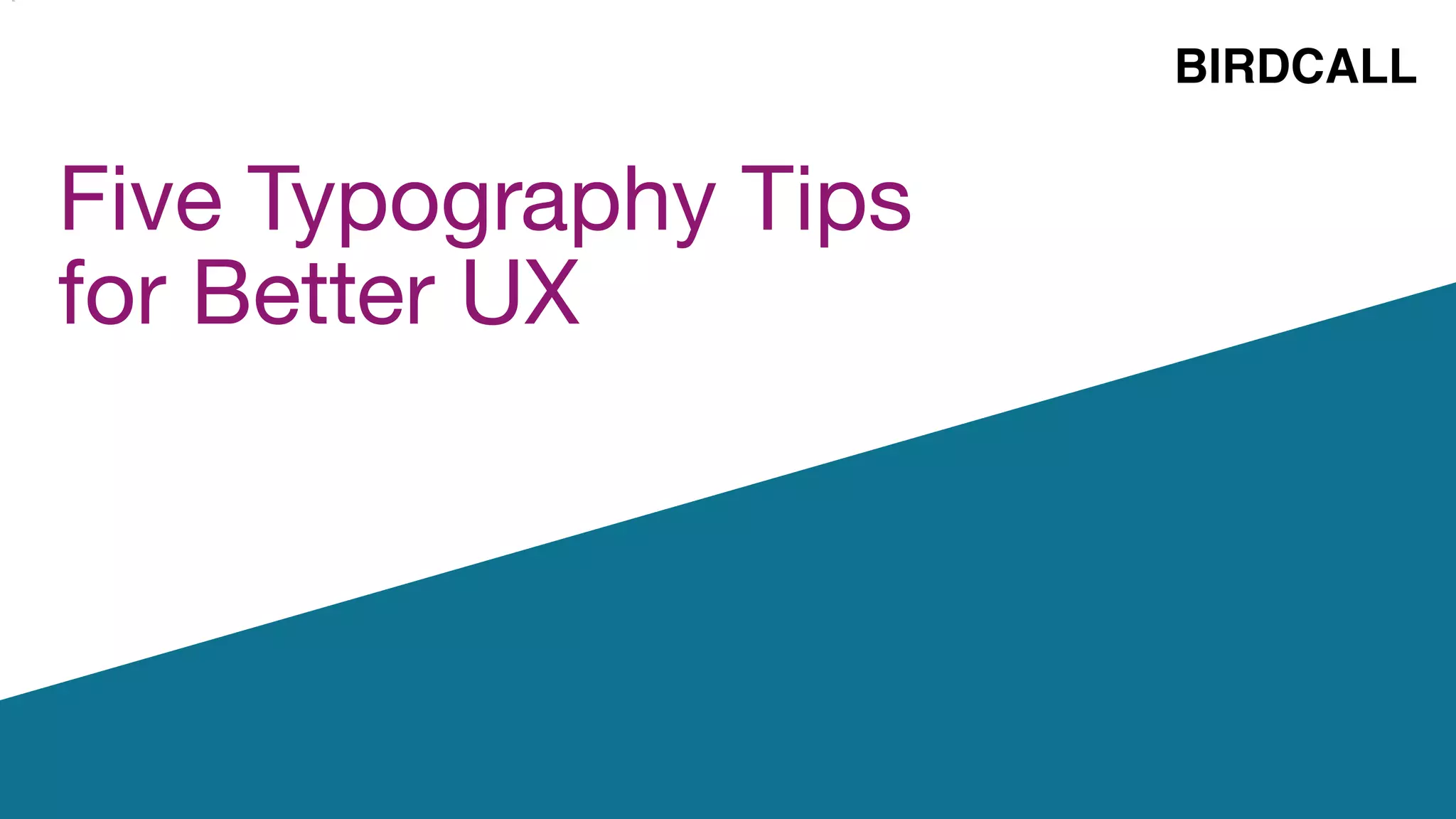 Five Typography Tips for Better UX | PDF