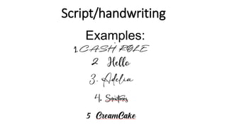 Contoh huruf dari jenis-jenis kategori huruf | PPT