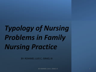 TYPOLOGY OF NURSING PROBLEMS IN FAMILY NURSING PRACTICE | PPTX
