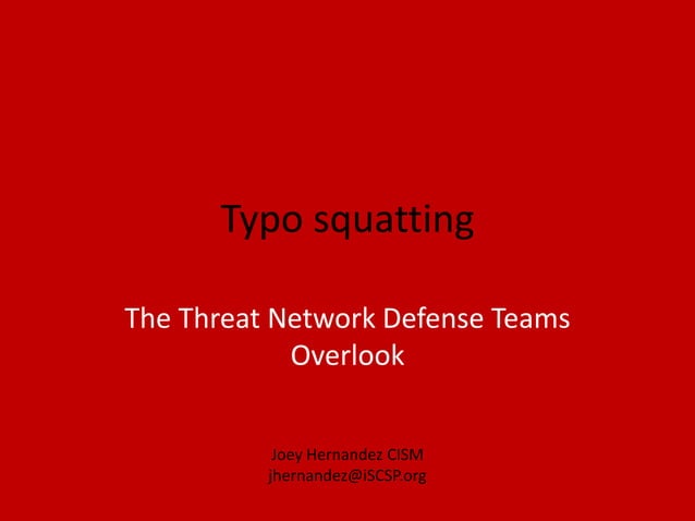 Typo squatting | PPT