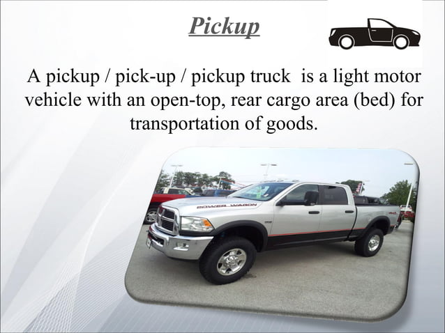 Vehicle types/typy vozidel | PPT