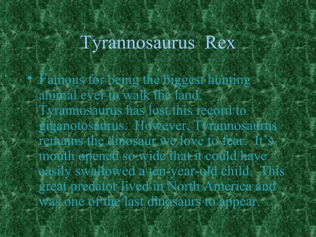 Tyrannosaurus Rex | PPT