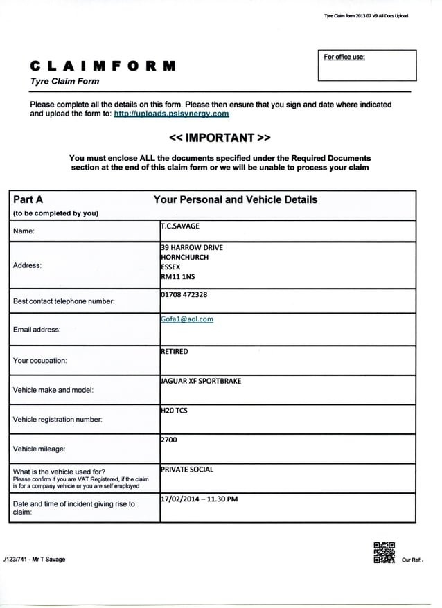 Tyre claim | PDF | Motor Insurance | Insurance