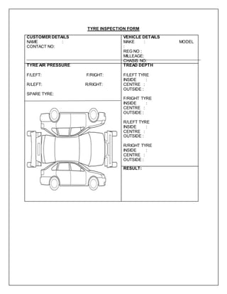 Tyre inspection form