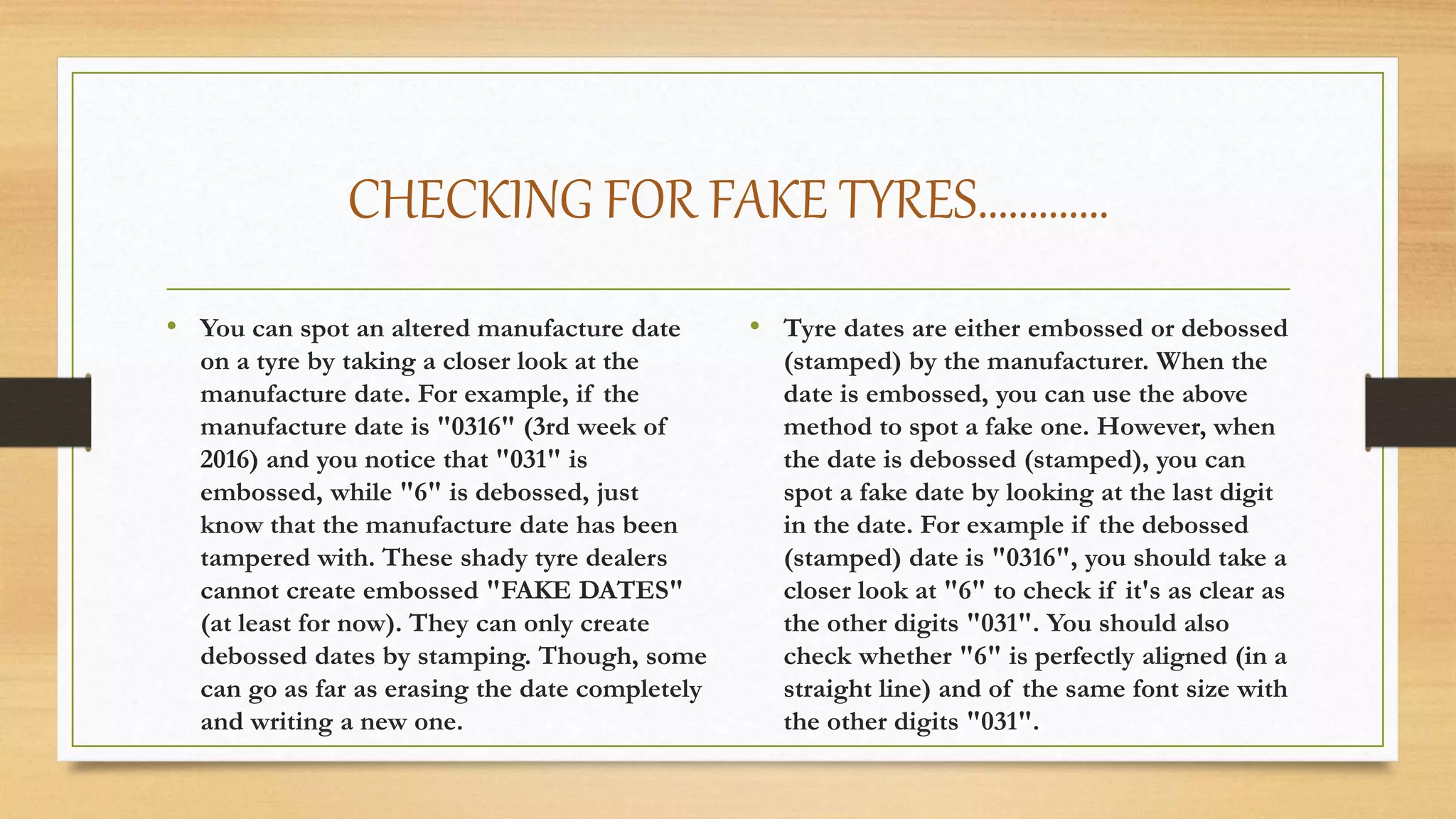 Tyre presentation | PPT