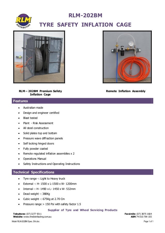 Tyre safety inflation cage