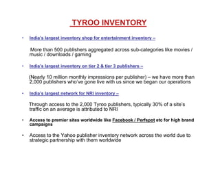 Tyroo Corporate Presentation | PPT