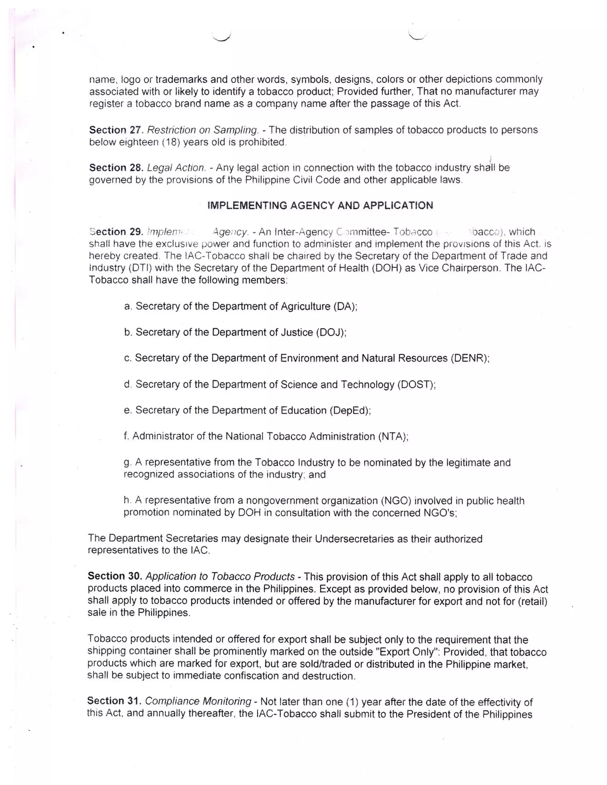 RA 9211 An Act Regulating the Packaging, Use, Sale Distribution and ...