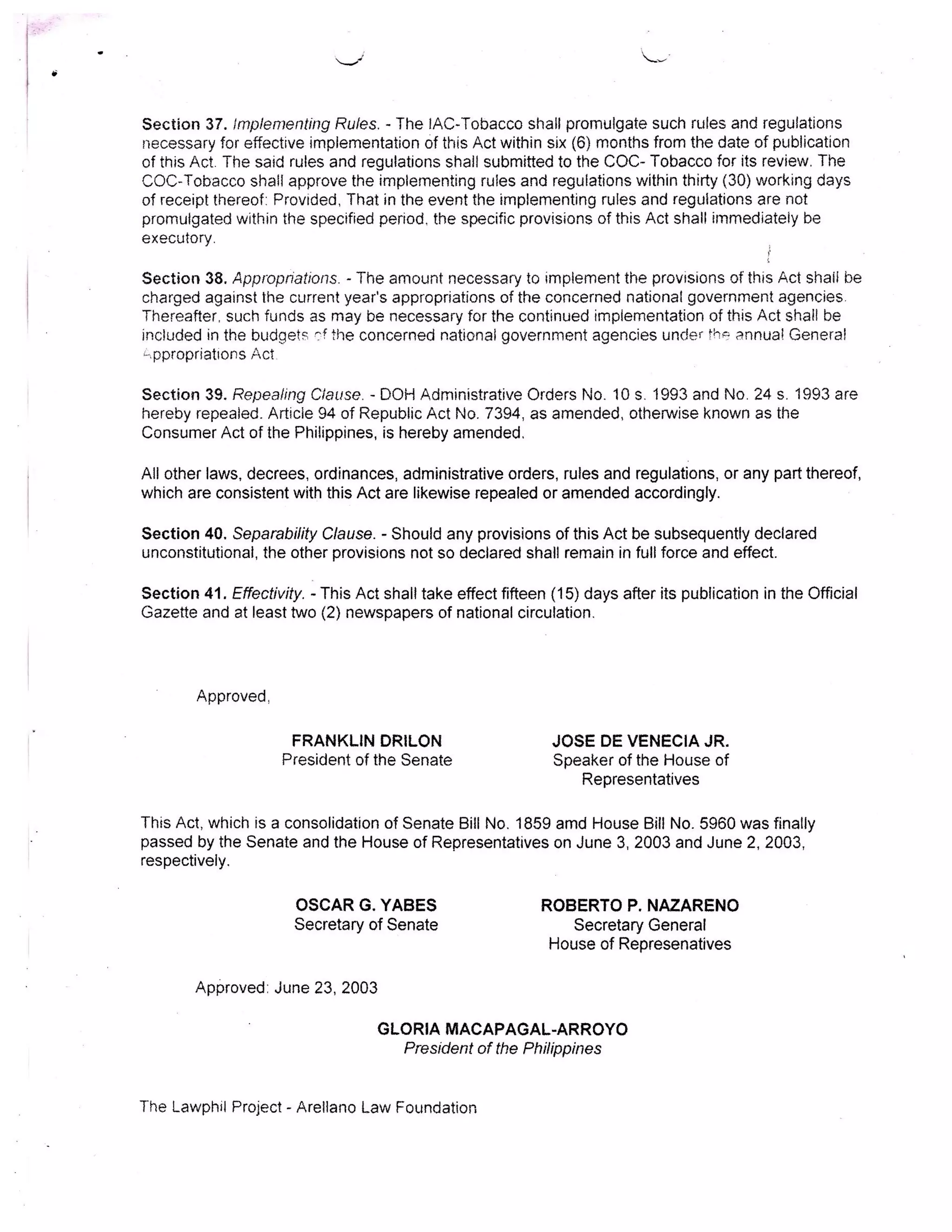 RA 9211 An Act Regulating the Packaging, Use, Sale Distribution and ...
